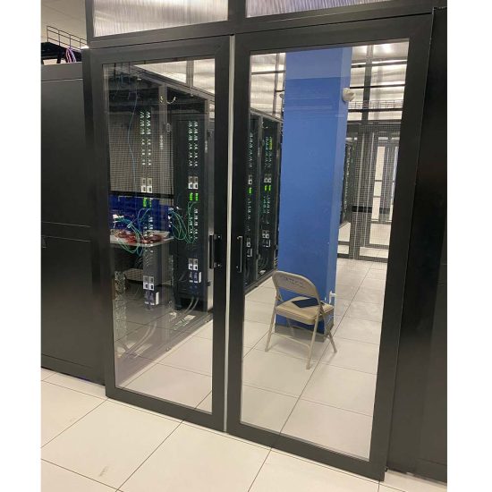 Double Sliding Hot & Cold Aisle Containment Data Center Door - Black