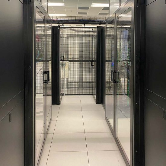 Double Sliding Hot & Cold Aisle Containment Data Center Door - Black