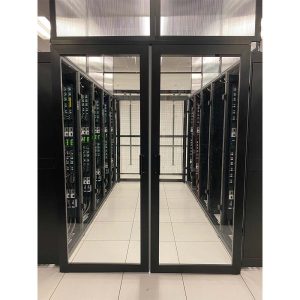 Double Sliding Hot & Cold Aisle Containment Data Center Door - Black
