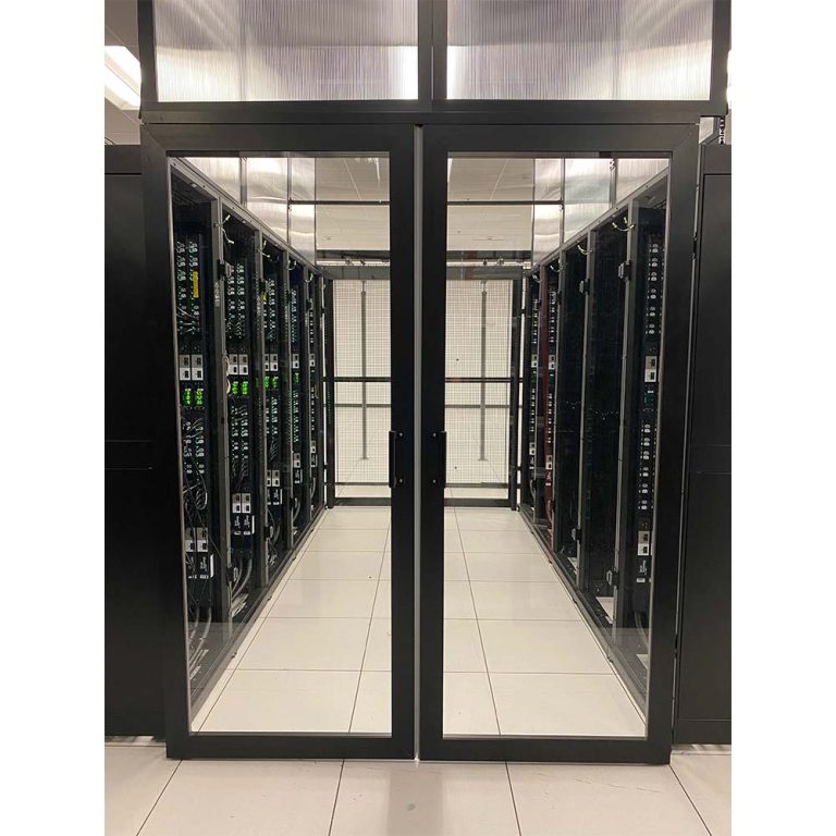 Double Sliding Hot & Cold Aisle Containment Data Center Door - Black