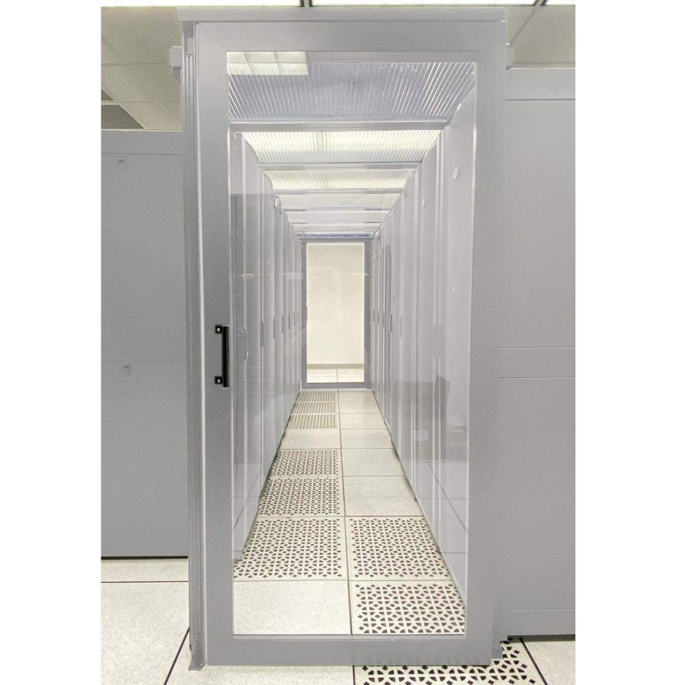 Single Sliding Hot & Cold Aisle Containment Data Center Door - Silver